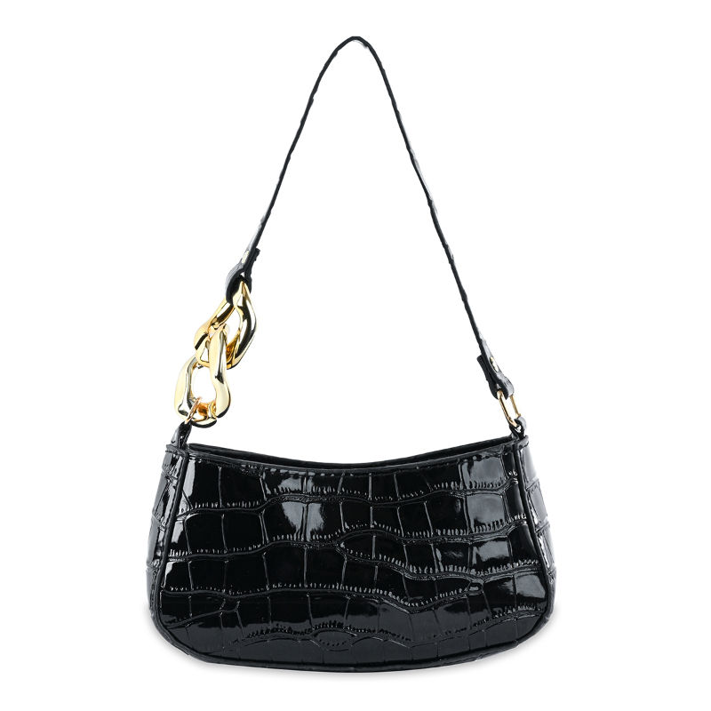 NUFA Baguette with golden touch Black Shoulder bag: Buy NUFA Baguette ...