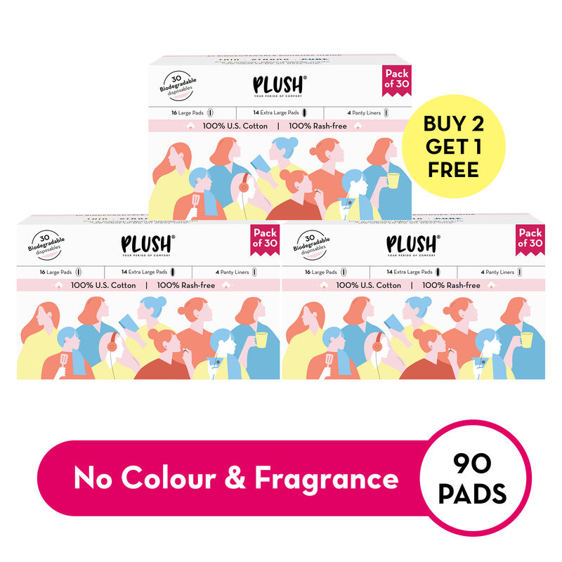 Buy Plush L + XL Sanitary Pads With Disposable Pouches Buy 2 Get 1 Free ...