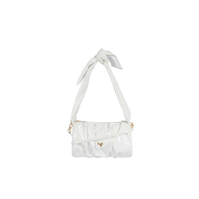 Buy Baggit Geom White Small Duffel Handbag Online