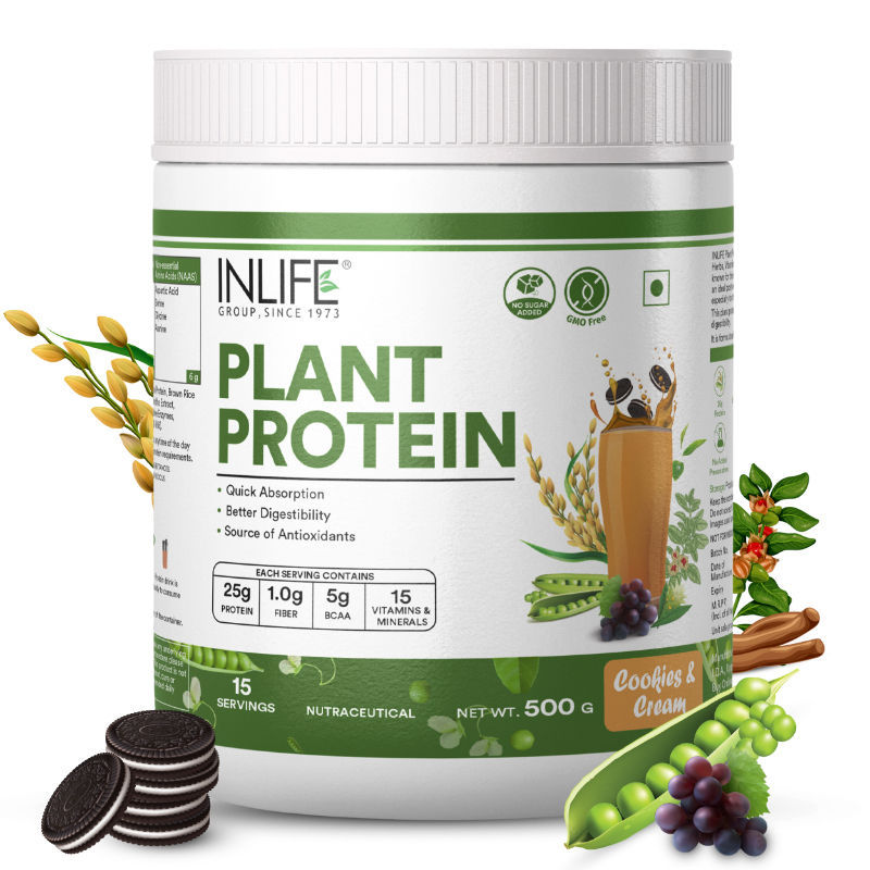 Buy Inlife Plant Protein Powder - Pea, Quinoa & Brown Rice - 25g ...