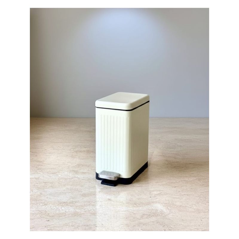Buy HOME 360 Modern Off-White Rectangular Step Dustbin With Soft Close ...