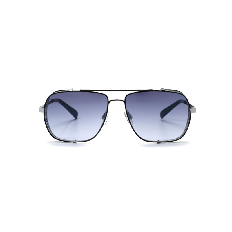 Buy French Connection Blue Lens Rectangular Sunglass Full Rim Black ...
