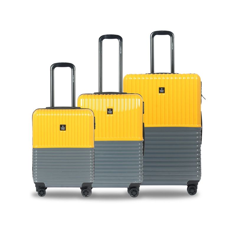 Buy Nasher Miles Istanbul Hard-Sided Abs & Pc Luggage Yellow & Grey ...
