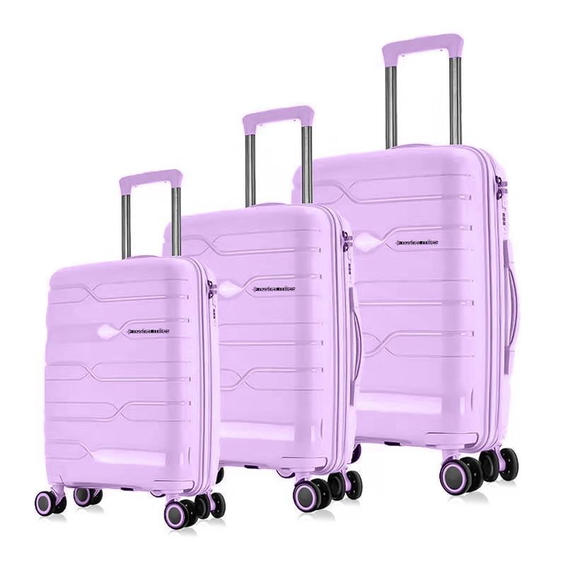Buy Nasher Miles Paris Hardsided Polypropylene Purple Trolley Bag (Pack ...
