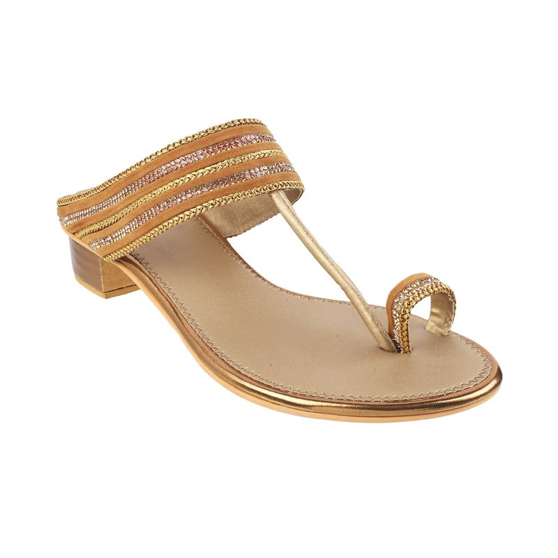 Buy Walkway Gold Embellished/sequined Sandal Online