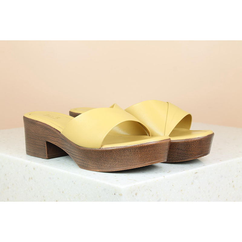 Buy Inc.5 Solid/plain Yellow Heels Online