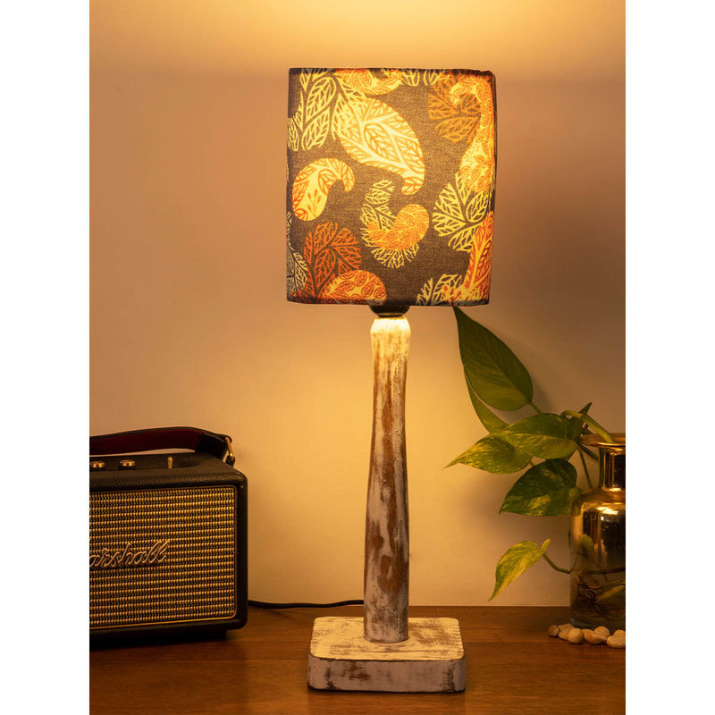 Buy Green Girgit Curve Distress White Lamp with Colourful Ambee Shade ...