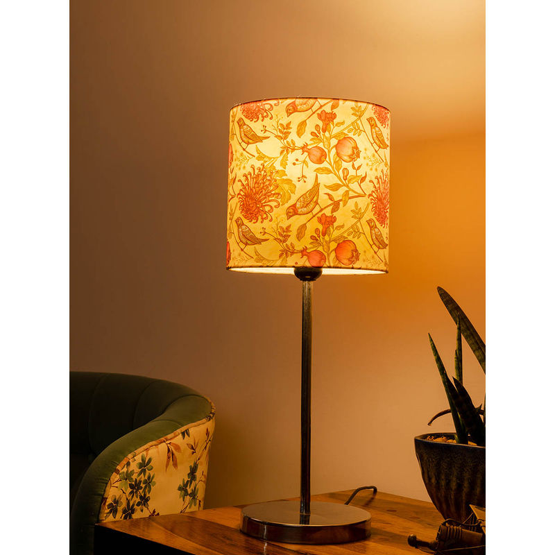 Buy Green Girgit Metal Chrome Finish Lamp with Multicolour Birdy Shade ...