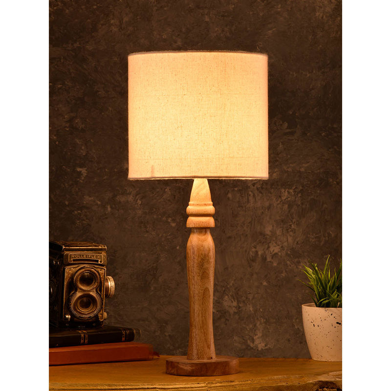 Buy Green Girgit Round Lamp with White Cotton Shade Online