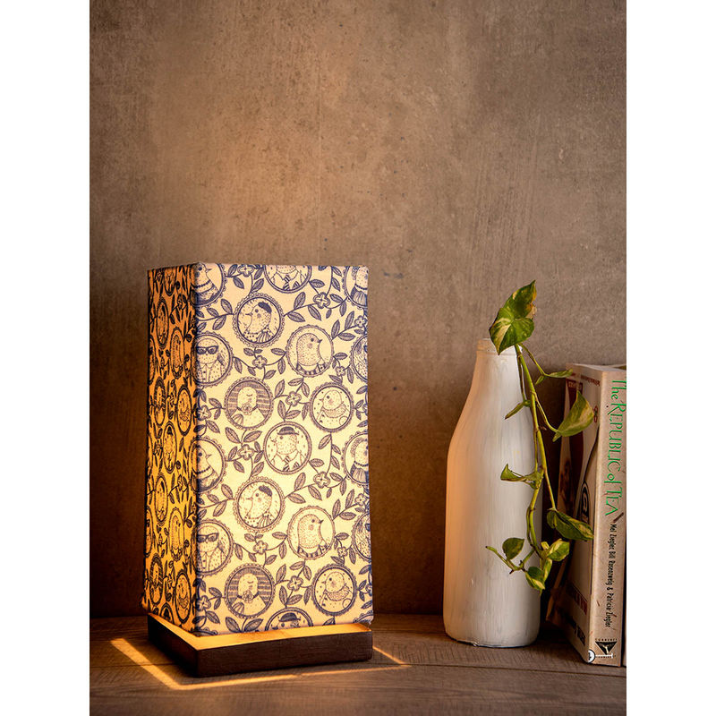 Buy Green Girgit Smart Owl Lamp with Wooden Base Online