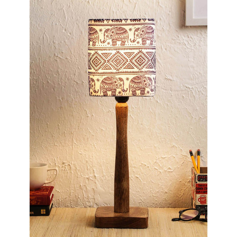 Buy Green Girgit Warli Art Wooden Lamp Online