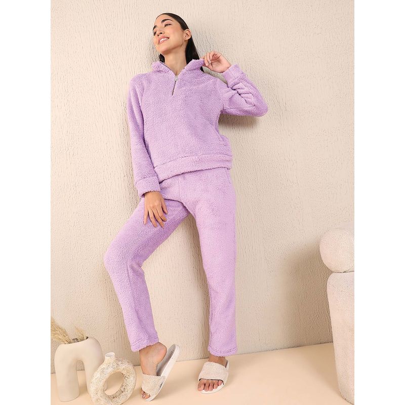 Buy Sweet Dreams Women Lavender Solid Tracksuit Online