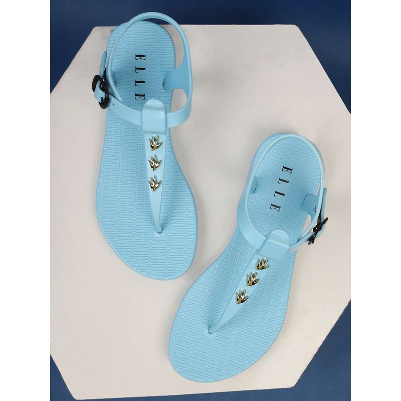 ELLE Blue Women Buckle Flipflops: Buy ELLE Blue Women Buckle Flipflops ...