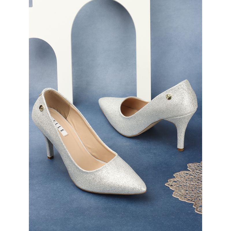 Buy ELLE Silver Women Slip On Pumps Online