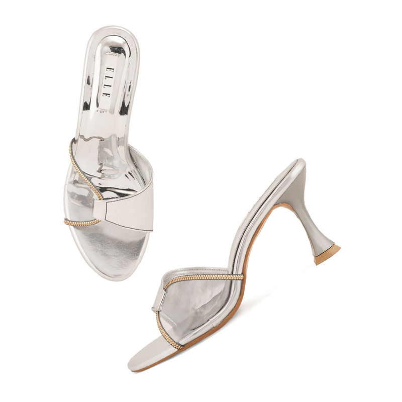 Buy ELLE Silver Women Slip On Sandals Online