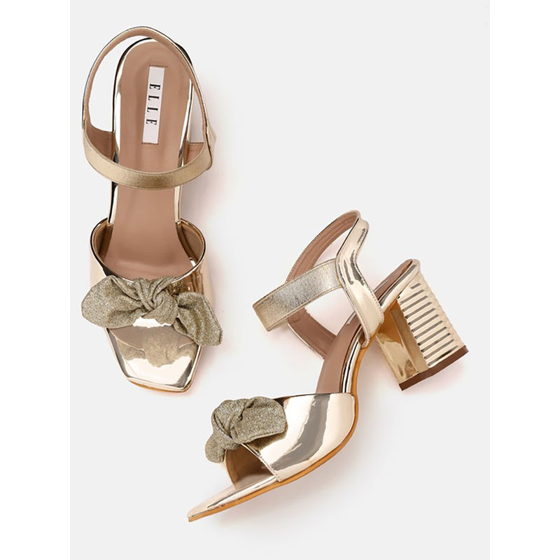 Buy ELLE Gold Women Slip On Sandals Online