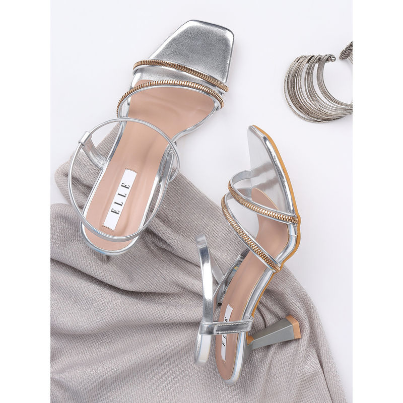 Buy ELLE Silver Women Slip On Sandals Online