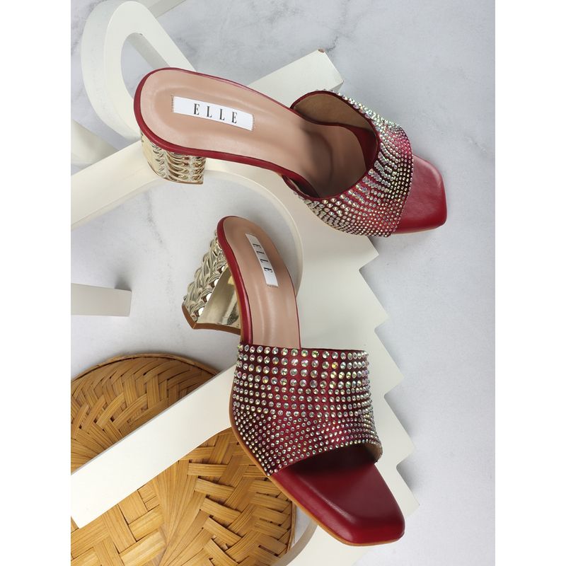 Buy ELLE Red Women Slip On Sandals Online