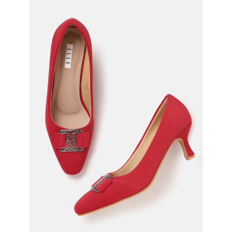 Buy ELLE Red Women Slip On Pumps Online