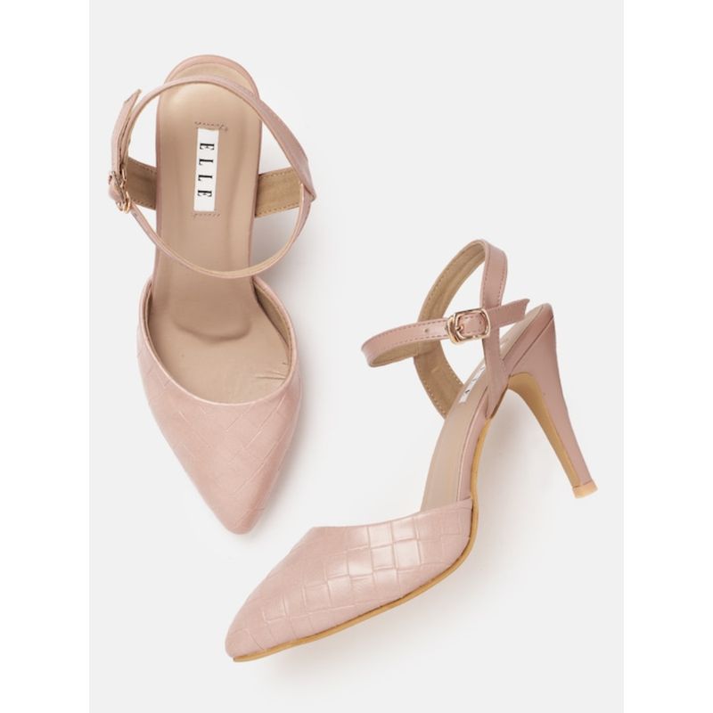 Buy ELLE Peach Women Buckle Pumps Online
