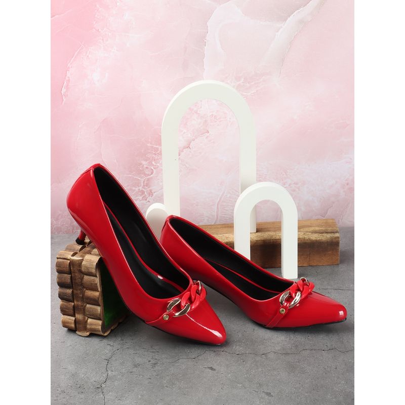 Buy ELLE Red Women Slip On Pumps Online
