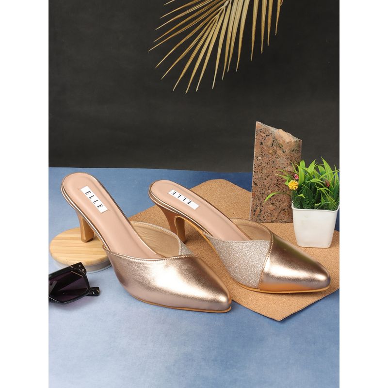 Buy ELLE Gold Women Slip On Mules Online