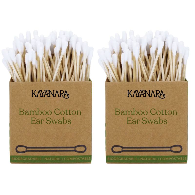 Buy Kayanara Natural Bamboo Cotton Ear Swabs - Pack of 2 Online