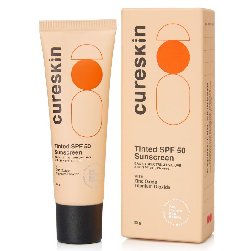 Buy Cureskin Mineral Sunscreen Matte Finish Tinted SPF 50 PA++++ Broad ...