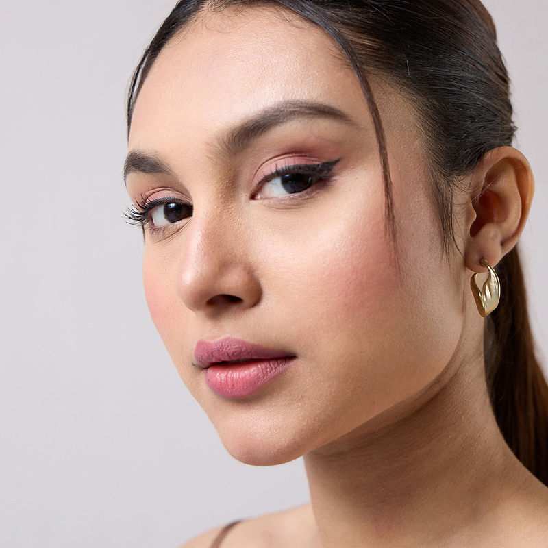 Buy Pipa Bella by Nykaa Fashion Gold Matte Mini Hoop Earrings Online