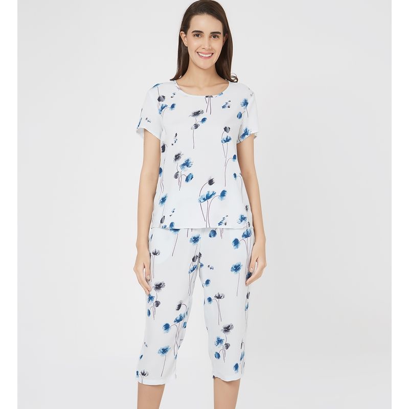 Buy Mystere Paris Delicate Floral Capri Set - White Online