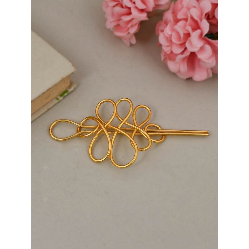 Buy Silvermerc Designs Gold Plated Multipurpose Infinity Hairpin ...