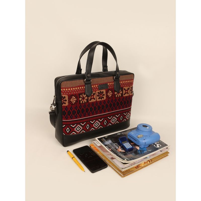 Buy The House Of Ganges Unisex Ross Handloom 15 Inch Laptop Bag- Maroon ...