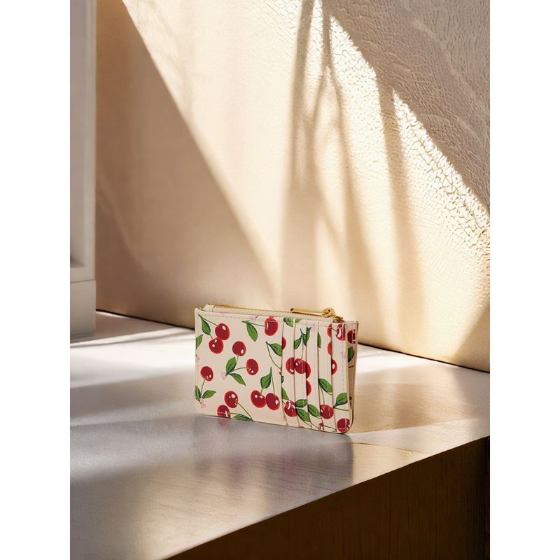 Buy Accessorize London Women's Beige Cherry Print Wallet Online