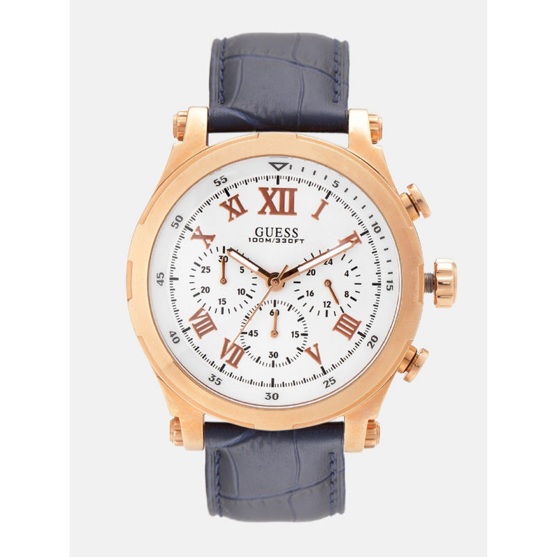 Guess W1105G4 Round White Dial Analog Watch: Buy Guess W1105G4 Round ...