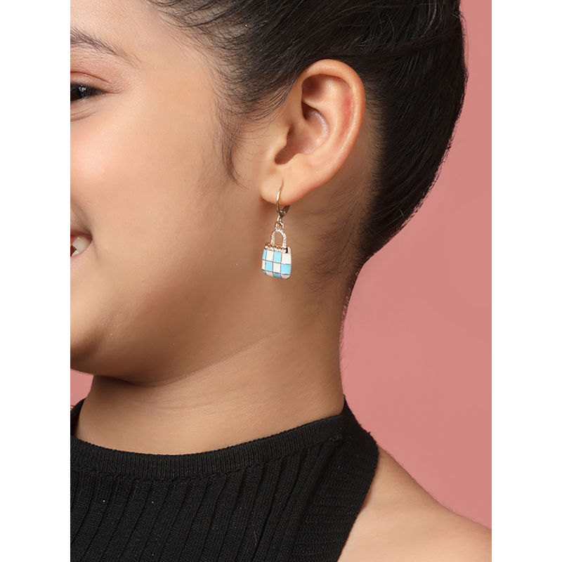 Buy Carlton London Genz Blue Gold Plated Earrings (Pack of 6) Online