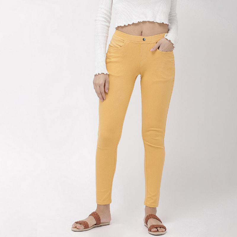 Buy Go Colors Golden Yellow Jeggings 360 Degree Super Stretch Premium ...