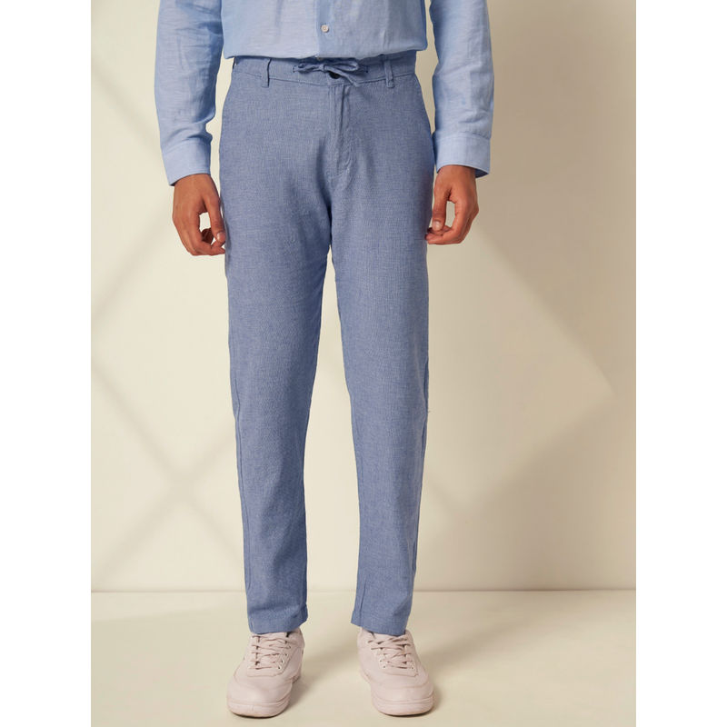 Buy Selected Blue Organic Cotton Slim Fit Pants Online