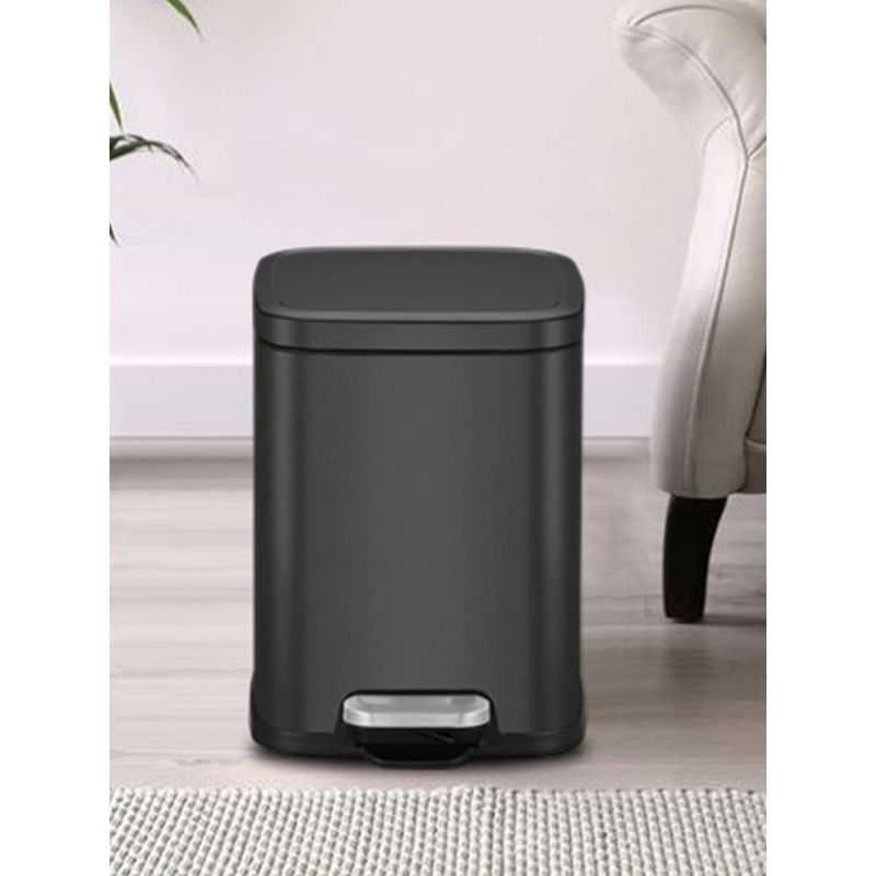 Buy OBSESSIONS Stainless Steel Step Dustbin with Liner, 6 Litres, Black ...