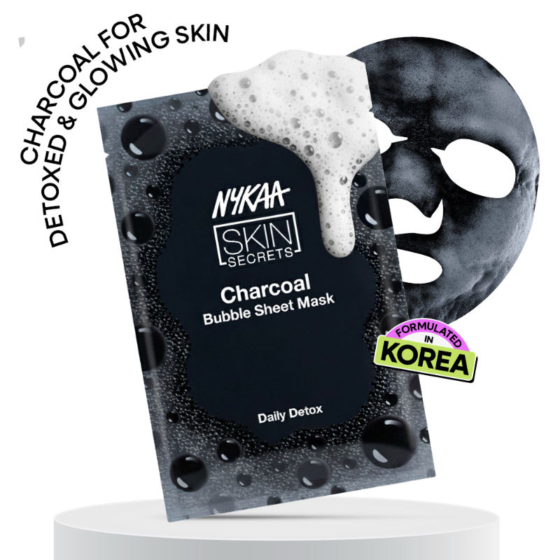 Buy Nykaa Charcoal Bubble Sheet Mask – Detoxifies & Glowing Skin ...