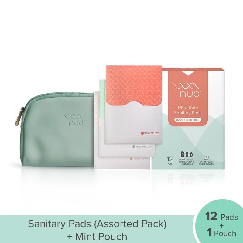 Buy Nua Ultra Safe Pads With Disposable Covers + Vegan Leather Pouch ...