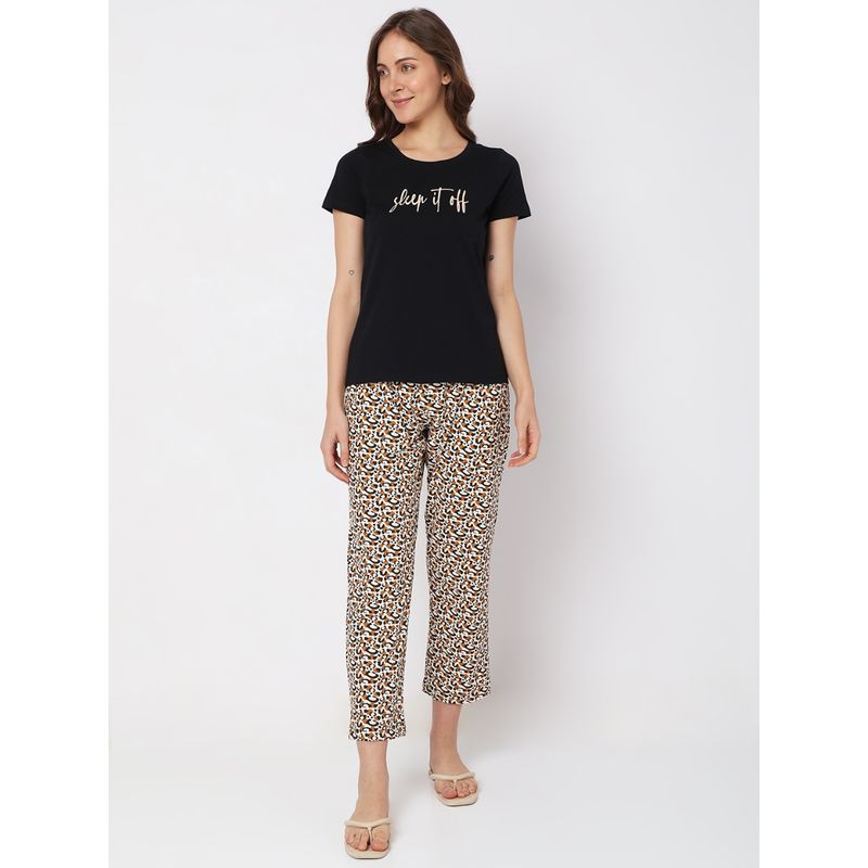 Buy Vero Moda Intimates Women Black Sleepwear Set With 1 T-shirt & 1 ...