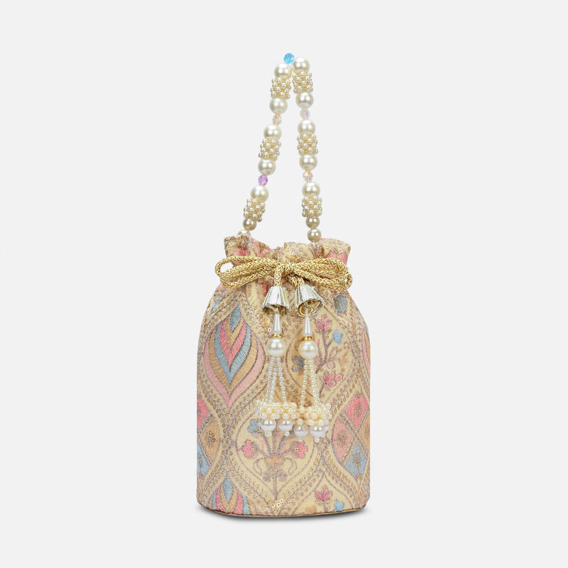 Buy Lavie Women Beige Sara Structured Potli (M) Online