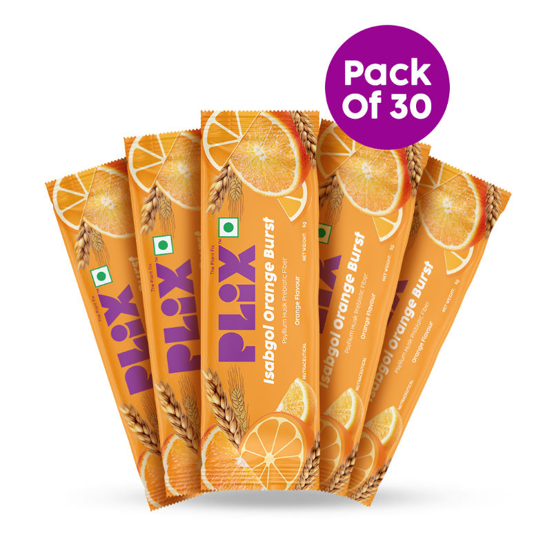 Buy Plix Isabgol Orange Burst Sachet Powder (Pack Of 30) Online
