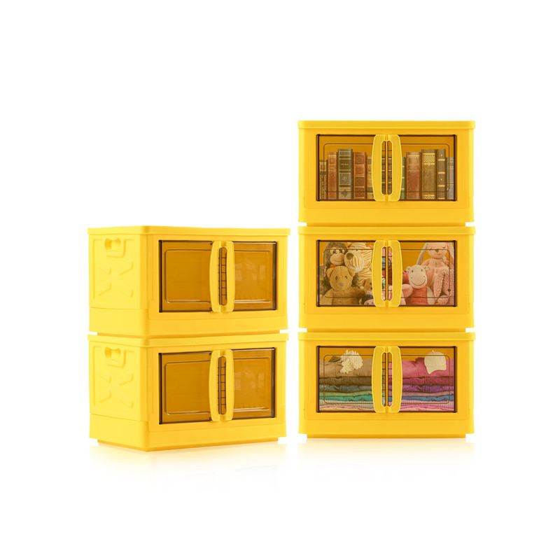 Buy Kuber Industries Yellow Plastic Double Door Storage Box with Lid ...