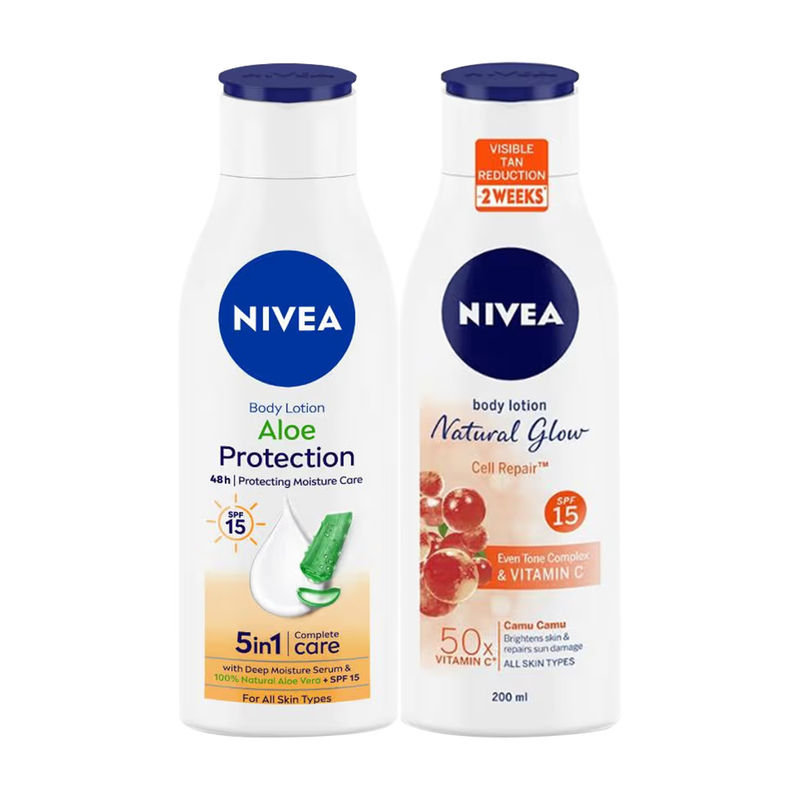 Buy NIVEA Sun Protection Natural Glow + Aloe Protection SPF 15 Combo Online