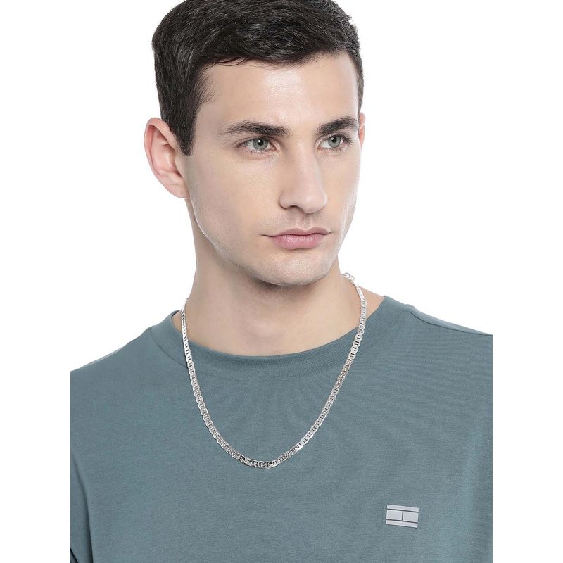 Buy Carlton London Men Silver Rhodium Plated Fancy Chain Necklace Online