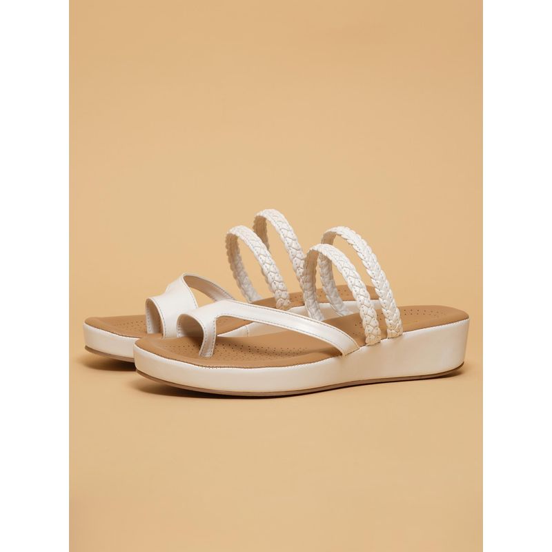 Buy Eridani Yuri White Braided Sandals Online
