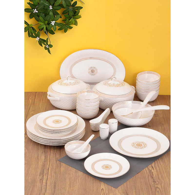Buy CLAY CRAFT Fine Ceramic Ripple Dinner Set - 40 Pieces Online