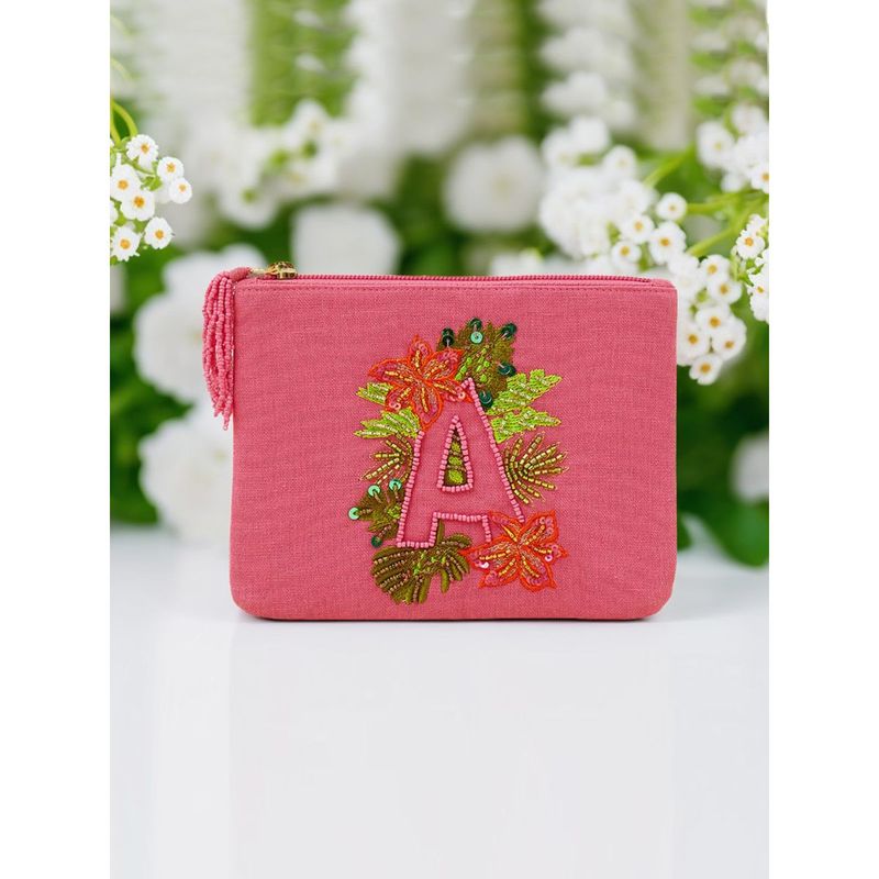 Buy Accessorize London Womens Summer Pink A Initial Pouch Online