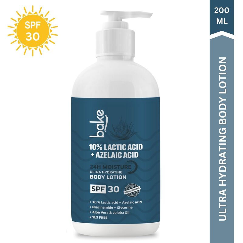 Buy BAKE 10% Lactic Acid (AHA + Azelaic) Body Lotion SPF 30 For ...